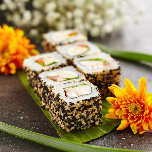 Recette Maki de Saint-Jacques, sauce mangue et wasabi